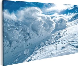 Islandburner Prime Bild auf Leinwand Riesige Lawine stürzt im Winter die Berglandschaft hinunter Bilder Wandbilder Poster
