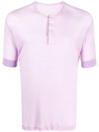 Maison Margiela t-shirt &agrave; col boutonn&eacute; - Violet