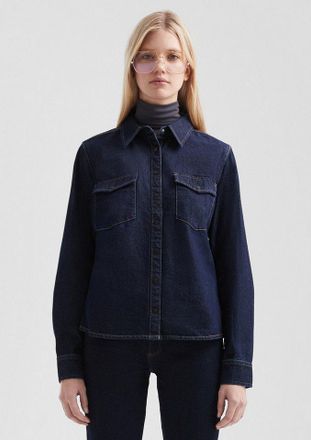 QS by s.Oliver Langarmbluse Bluse Taillierte Denimbluse