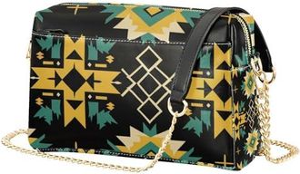 Mnsruu Sacs à bandoulière pour femme, sac à main en cuir abstrait aztèque I