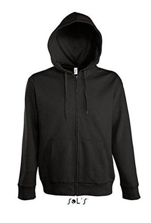 SOLS SolS Seven - Sweat Shirt Homme &agrave; Capuche doubl&eacute;e - Vest &agrave; Ouverture zipp&eacute;e et dissimul&eacute;e - Noir - XL