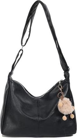 Generic Crescent Sac &agrave; main bandouli&egrave;re pour femme Design r&eacute;tro Sangle r&eacute;glable Sac &agrave; bandouli&egrave;re polyvalent pour femme, Noir, Mittelgro&szlig;e