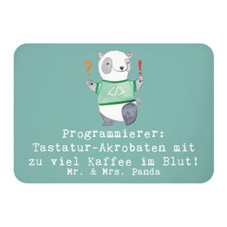 Mr. & Mrs. Panda magnet Spruch Programmierer Kaffeeheld - Geschenk, k&uuml;chenmagnet, Akrobat, Berufsleben, wandmagnet, Software, Tastatur, Berufsliebe, Pinnwandmagnet, K&uuml;