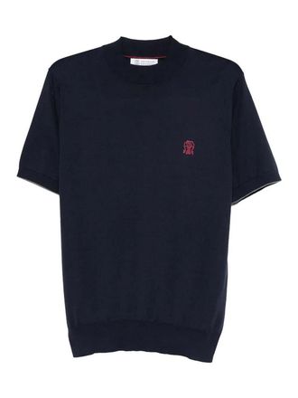 Brunello Cucinelli Pull Col Roul&eacute; - Bleu