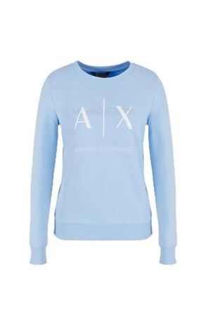 A|X Armani Exchange Milano Edition Sweat-Shirt &agrave; col Rond pour Femme Blue River, XL, Blue River., XL
