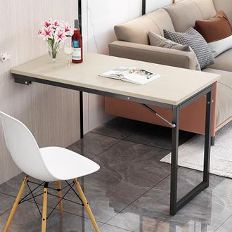 Generic Schwebender Schreibtisch, wandmontierter Klapptisch - Massivholz, klappbarer Wandtisch f&uuml;r kleine R&auml;ume, ausziehbarer schwebender Schreibtisch