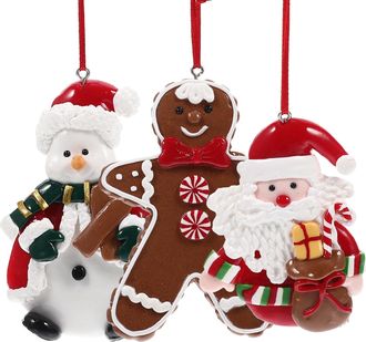 TOPBATHY 9 St&uuml;ck Weihnachtsbaumschmuck Weihnachtsanh&auml;nger aus Weihnachtsdeko S&uuml;&szlig;e H&auml;ngende Ornamente Weihnachtsbaum Deko f&uuml;r Festliche Urlaub Party(Lebkuchenma