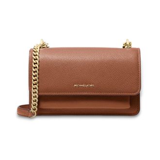 Michael Kors Claire Gro&szlig;e genarbte Leder Umh&auml;ngetasche - - Bags - Damen - Braun - ONE SIZE