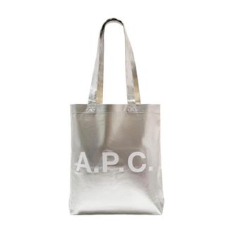 A.P.C. Lou Metallic Tote Bag - - Bags - Damen - Grau - ONE SIZE