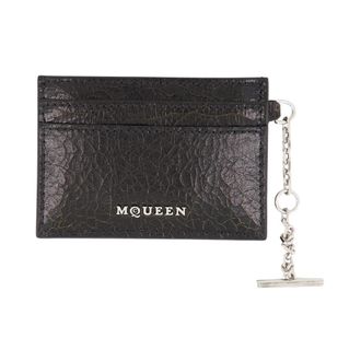 Alexander McQueen Schwarzer Lederkartenhalter mit Kette - - Accessories - Herren - Schwarzk - ONE SIZE
