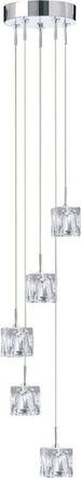 Searchlight Searchlight - Ice Cube - Luminaire suspendu à 5 ampoules led en verre chromé