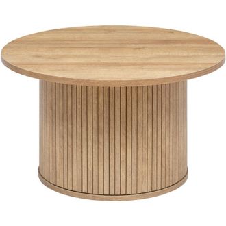 PEGANE Table basse ronde en bois MDF coloris naturel - diam&egrave;tre 70 x hauteur 40 cm