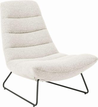 Selsey Selsey FORGENTS - Fauteuil lounge avec rembourrage confortable et structure en m&eacute;tal, cr&egrave;me
