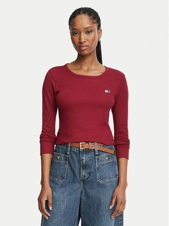 Tommy Hilfiger Bluse UW0UW06066 Dunkelrot Slim Fit
