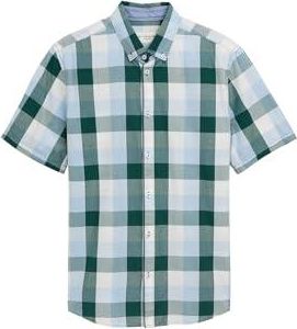 Tom Tailor 1046101 Chemise, 37894-Green Blue Big Check, L Hommes