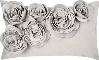 Pad concept Pad - Kissenh&uuml;lle - Kissen - Kissenbezug - FLORAL - Light Grey/hellgrau - Polyester - 30 x 50 cm