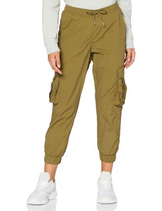Urban Classics Ladies High Waist Crinkle Nylon Cargo Pants midground XL