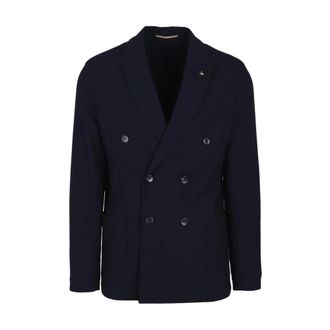 AT.P. CO Blaue Doppelreihige Blazer mit Spitzrevers - - Jackets - Herren - Blau - 2XL