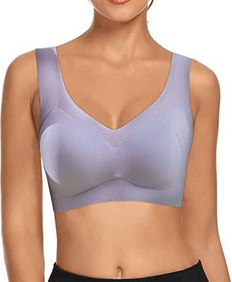 Generic Soutien-gorge confortable &agrave; armatures avec rembourrage de poitrine amovible, violet, XL
