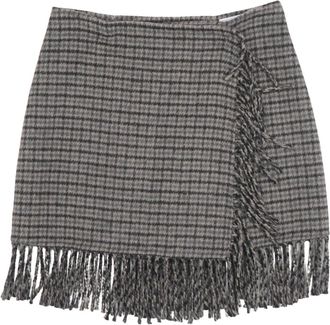 P.A.R.O.S.H. P.a.r.o.s.h., Femme, Jupes, Gris, Taille: 38 FR Mini-jupe &agrave; franges