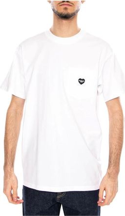 Carhartt Work in Progress Homme, Tops, Blanc, Taille: M S/S Pocket Heart T-Shirt
