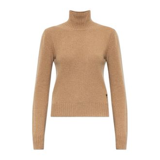Ami Femme, Pulls, Beige, Taille: 40 FR Pull &agrave; col roul&eacute; en cachemire