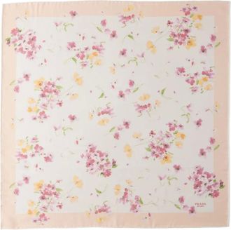Prada foulard en soie à fleurs - Tons neutres