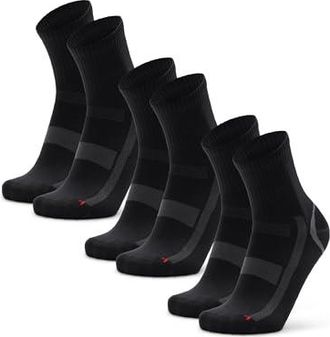 Danish Endurance Chaussettes de Sport Mi-Hautes, Respirantes & Anti-Ampoules, 3 ou 5 Paires, Noir/Gris, 39-42