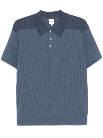 Paul Smith polo en maille à design nervuré - Bleu