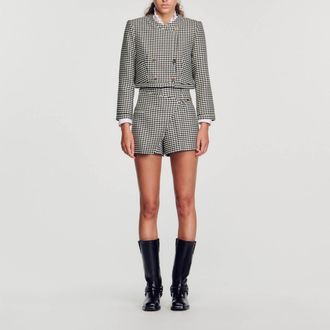 Sandro Shorts mit Hahnentrittmuster