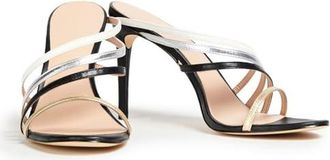 Generic Sandales à Talons Aiguilles Tendance et Assorties pour Femmes, élégantes Mules Rondes à Bout Ouvert, Confortables en Cuir pour Robe dété Chaussures de