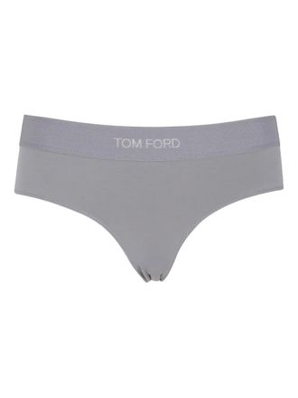 Tom Ford slip à taille logo - Gris