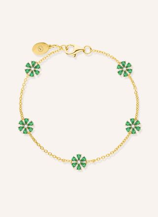 VEYNOU Veynou Armband Full Bloom Aus 14 Karat Gelbgold Und 1,55ct. Smaragde Und 0,17ct. Lab-Grown Diamanten gold