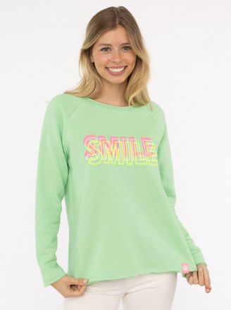 Zwillingsherz Sweatshirt Smile mit fr&ouml;hlichem Statement-Print