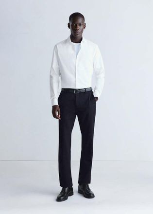 Mango Comfort-Stretch-Baumwollhemd, b&uuml;gelfrei wei&szlig; - Herren - XL - MANGO MAN