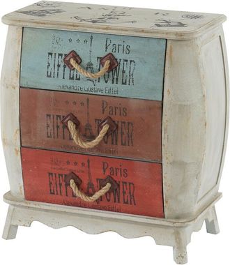 Mendler Mendler - Commode Leiria armoire table dappoint, vintage, shabby chic, 74x70x36cm