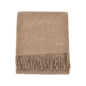 Max Mara Logo embroidery cashmere scarf Woman One Size