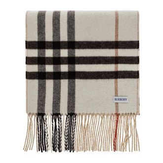 Burberry Check Cashmere Scarf - - Accessories - unisex - Beige - ONE SIZE