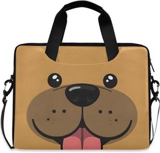 Alaza Sac pour ordinateur portable de 40,6 &agrave; 15,6 pouces - Motif visage dours bleu - Pour homme et femme - Pour &eacute;tudiants, travail, voyage, Dog A26032, Tail