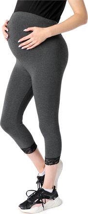 Be Mammy 3/4 Umstandsleggings aus Viskose BE20-161 (Dunkelmelange, XXL)