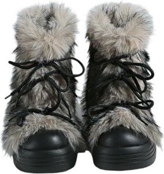 Generic JJDFW Hiver Fourrure Femmes Bottes de Neige Concis Hauteur Augmentation Chaussures Femelle Semelle &Eacute;paisse Chaud Coton Court Bottines Zapatos, Noir, 3