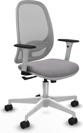 Piqueras y Crespo Drehstuhl in Grau mit 1D-Armlehnen, h&ouml;henverstellbare Lendenwirbelst&uuml;tze. Ausgestattet mit 3 Positionen und Schneidschaum. Mit Rollen von 65 mm Nylon.