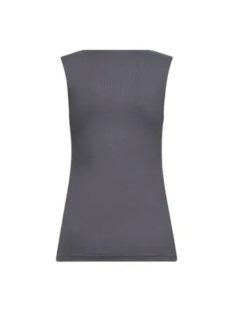 Blanca Vita Womens Tank Top Ribbed Jersey Grey Polyamide