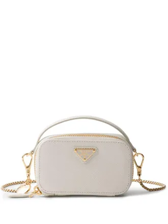 Prada mini sac en cuir Saffiano - Blanc