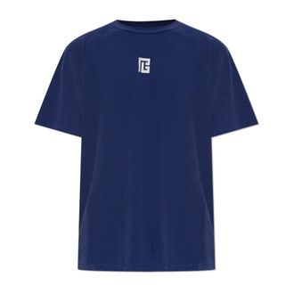 Balmain T-Shirt Mit gesticktem Logo - - Tops - Herren - Blau - L