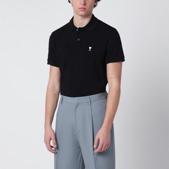Ami Black Ami De Coeur polo