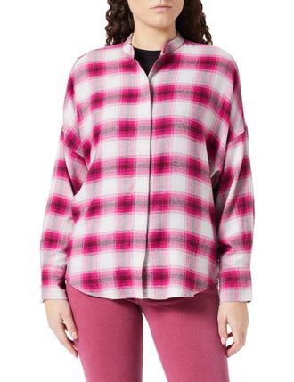 Gerry Weber Damen 860035-31424 Bluse, Grau/Lila/Pink Karo, 40