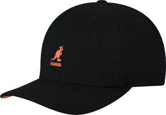 Kangol Wool Flexfit Cap Baseballcap Basecap Fullcap Wollcap Fitted (XXL (62-63 cm) - schwarz-orange)