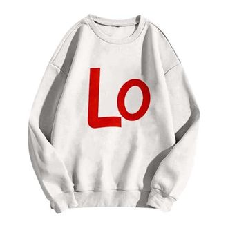 Generic Pull Femme Automne Hiver Sweat-shirt Col Rond Manches Longues Pull sans Capuche Haut Saint Valentin Pull Saint-Valentin Sweatshirt pour Femmes Hommes 