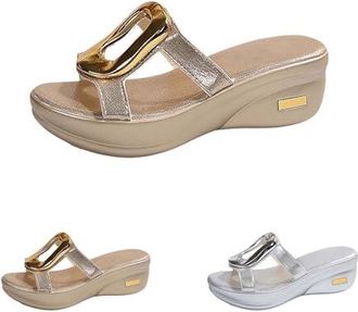 Generic Sandales d&eacute;t&eacute; pour femme - L&eacute;g&egrave;res et confortables - Design distinctif - Fond &eacute;pais - Style romain - Confortables - Bout ouvert - Bouche de poisson, d